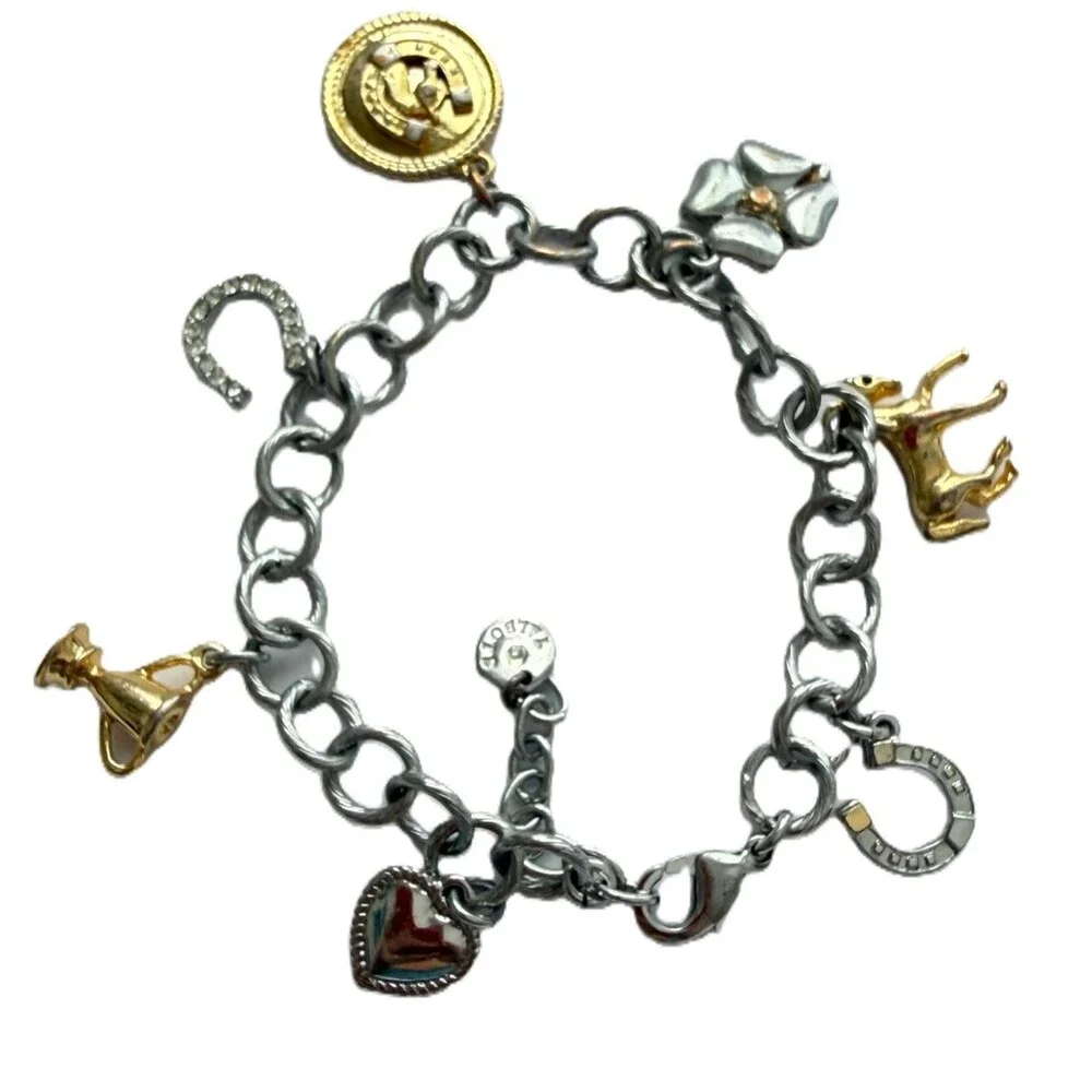 Talbots | Jewelry | Talbots Vintage Two Tone Equestrian Charm Bracelet ...